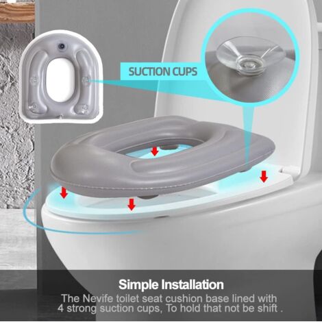 Cojín inflable para asiento de inodoro, con forma de dona, altura ...