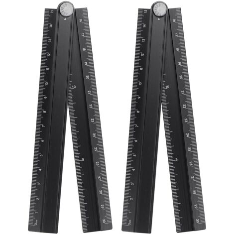 Juego de 2 reglas rectas plegables de 30 cm en aleación de aluminio ...