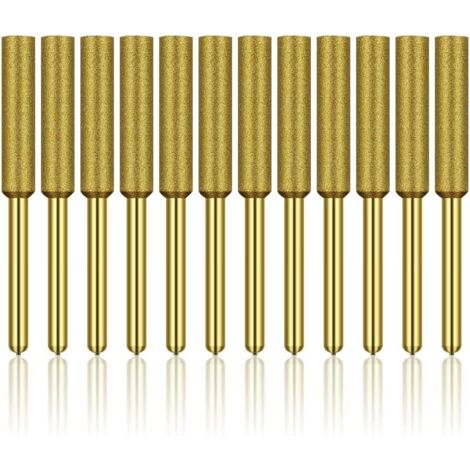 12 Pcs Diamant Affûteur de Tronçonneuse, Haute Dureté Titane Plaqué ...