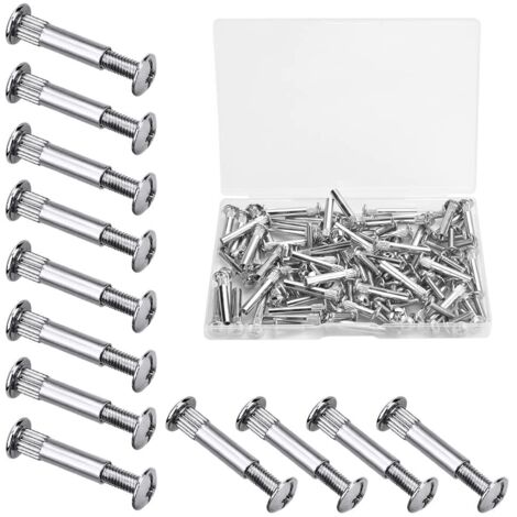 60 PCS M4 Vis Assemblage Meuble Vis de Connexion avec Boulon Vis de ...
