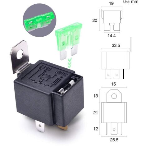 6Pcs 12V 30A Fusible Relais Commutateur Harnais ATO/ATC Lame Fusible, 5 ...