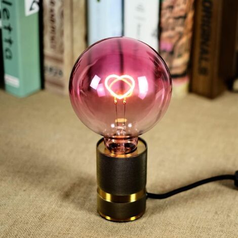 Ampoule Led Grand Globe Edison Ampoule G125 Rose Couleur Coeur Filament ...
