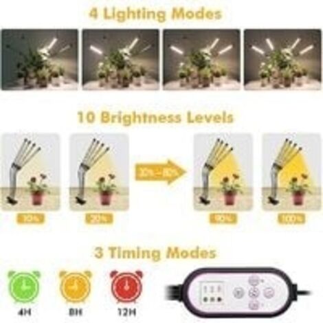Lampe pour Plantes, 2020 Nouvelle 80 LEDs 4 Heads Lampe de Croissance ...