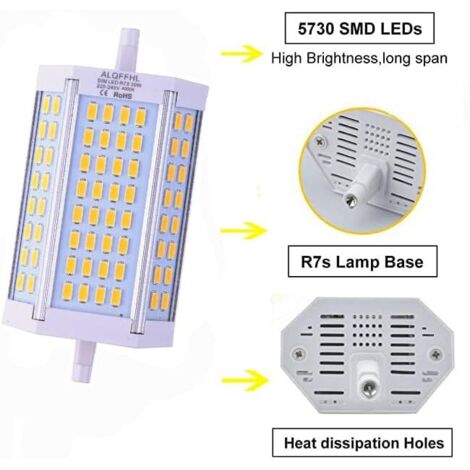 Ampoule LED R7S 118mm Dimmable 30W, LED Linéaire Projecteurs de type J ...