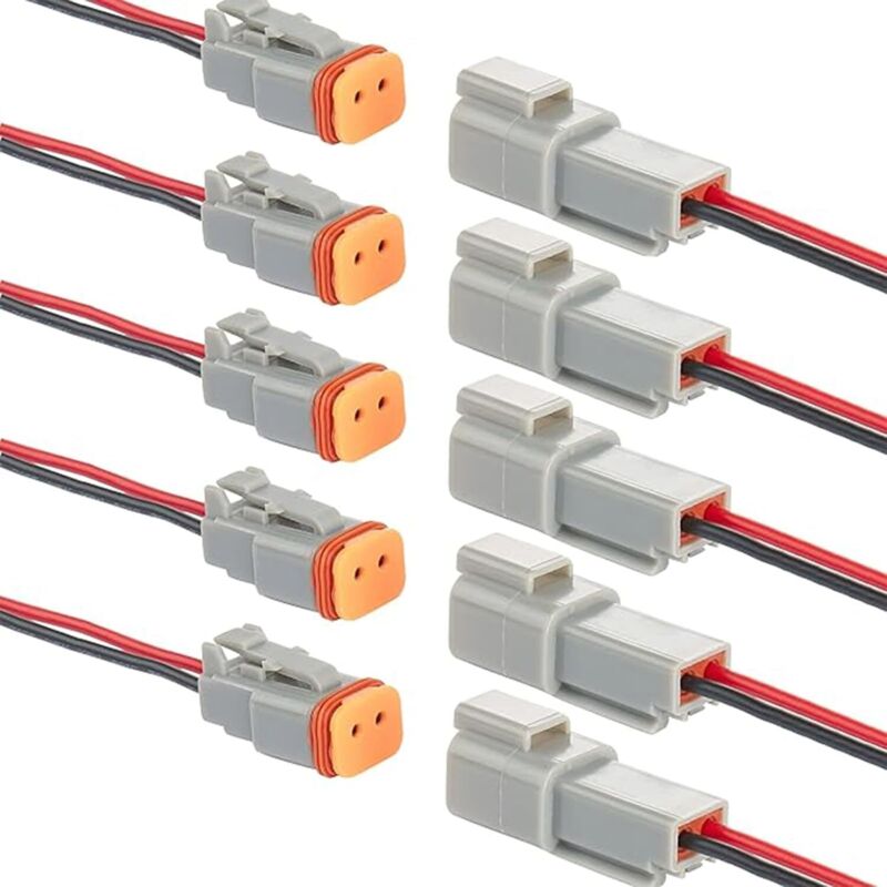 5 Paare DT Stecker Connectors 2 Polig, Wasserdicht Elektrische Stecker ...