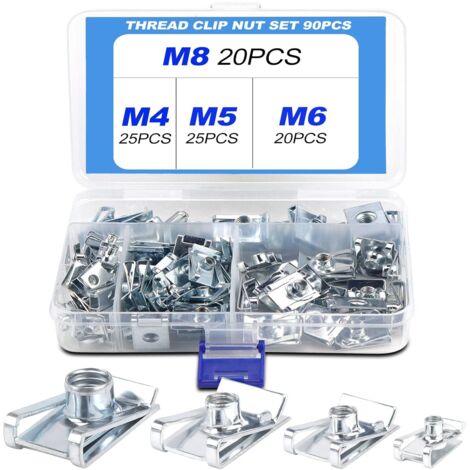 Gewinde Clip Mutter Set U-Typ Blechmuttern M4 M5 M6 M8 Schnappmutter ...