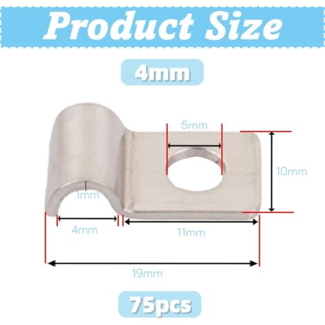 U-Rohrschellen 4mm 75 Stück Kabelschellen zum Schrauben ...