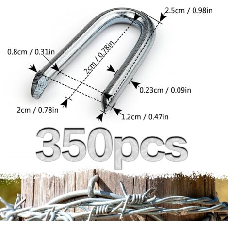 350 x Double Pointed Nail Crampons for Fencing Wire Mesh Crampons ...