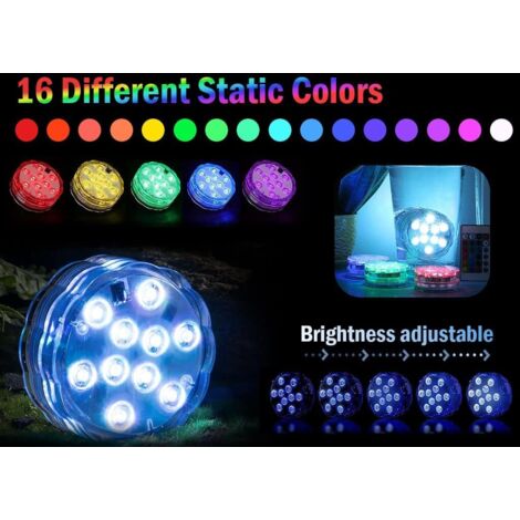 LED Submersible Light, LED Underwater Lights Multi-Color Submersible ...