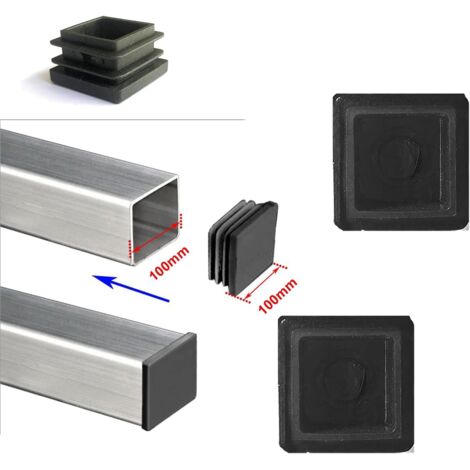 100x100mm Plug for Pipe Square Black End Fence Post Cover Tube Chair ...