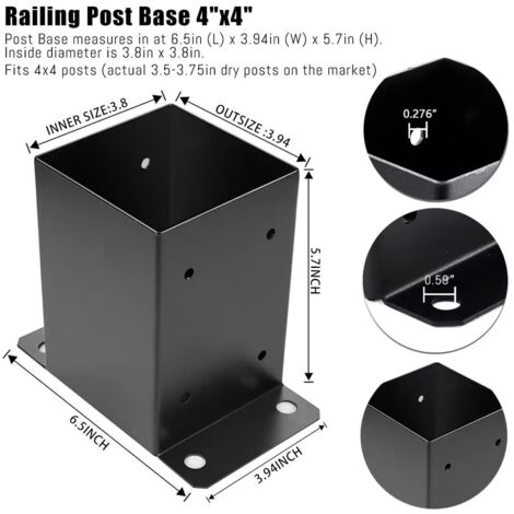 Screw Post Base Plate Base Plate for Concrete Fences Gazebos Garage Sheds