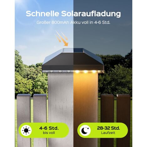 Solar Post Lights 7x7 8x8 9x9 10x10 Outdoor LED Caps IP54 Waterproof ...