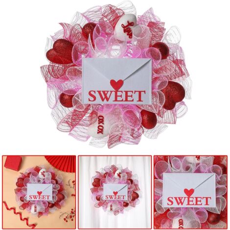 Couronne de Saint-Valentin artificielle de 40 cm pour porte d'entrée ...