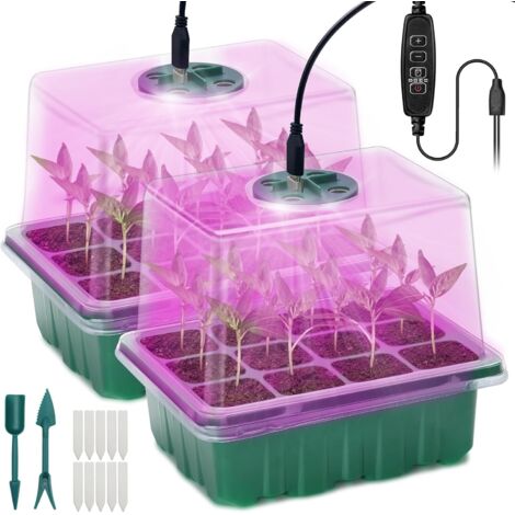 2 Pc Serre pour Semis,Intérieure Plateau Semis avec Couvercles ...