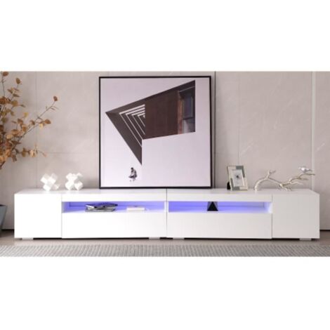 TV Unit - LUNEX HOME - Wood - Storage space - Adjustable LED lighting ...