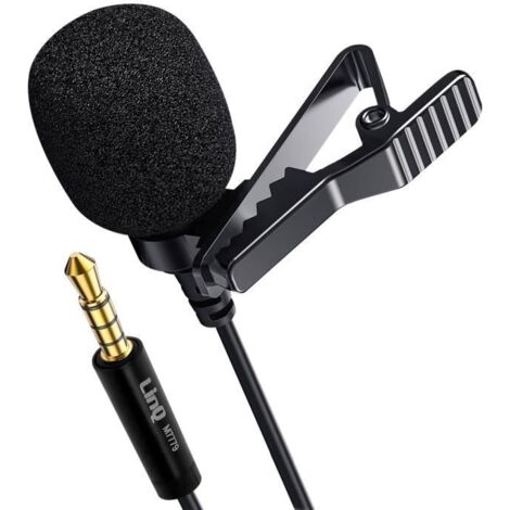 Micro-cravate - LinQ - Jack 3.5mm - Réduction de bruit - 1.5m - Noir