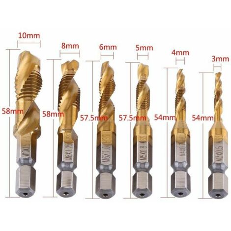ZVD-Set mit 6 Gewindebohrern, Gewindebohrer, metrisches Gewinde M3-M10 ...