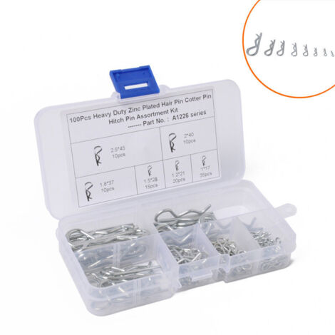 Sortiment von 100 Edelstahl-Splinten, R-Clips, Splinte, die den ...