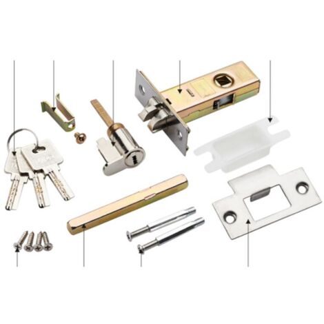 Door handle lever, Euro lever lock, 2 lever lock, cylinder, brass key ...