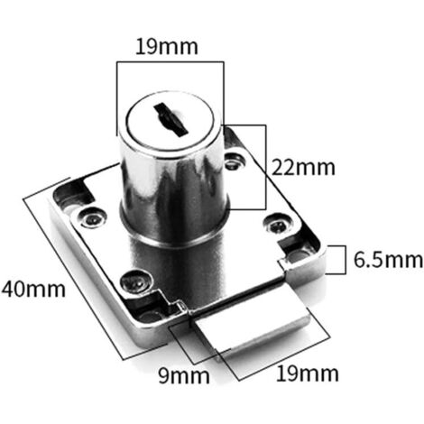 Office Drawer Lock, 2 Pcs Cabinet Lock Zinc Alloy Cylindrical Cam Lock ...