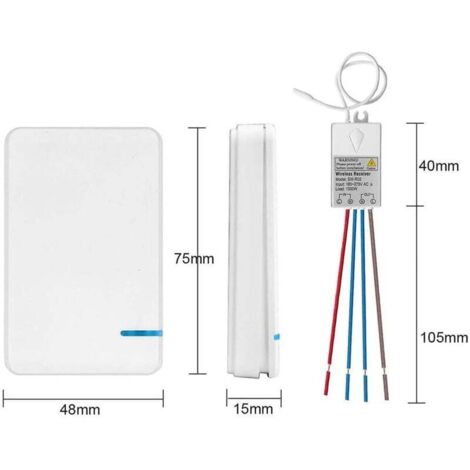 Mini interruttore wireless con ricevitore e display LED - Per esterni ...