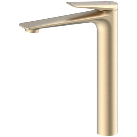 Rubinetto lavabo alto interamente in rame, design elegante, doppio ...