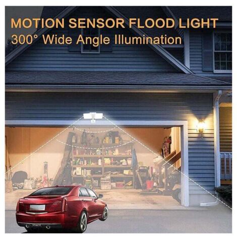 Foco LED con sensor de movimiento ajustable, foco LED exterior de doble ...