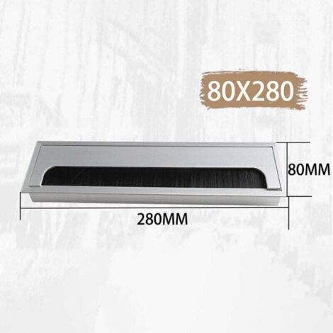 Pasacables rectangular 80 x 280 mm para empotrar en escritorios, mesas ...