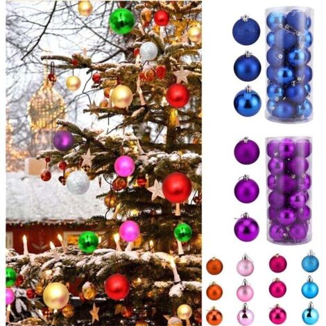 Juego de 24 adornos navideños rojos y dorados para el árbol de Navidad