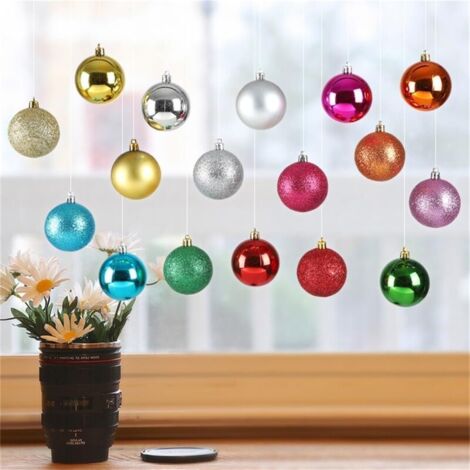 Juego de 24 adornos navideños rojos y dorados para el árbol de Navidad