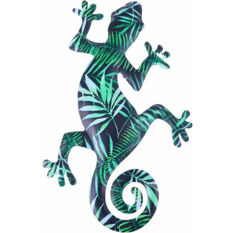 Gecko métal mural décoratif, sculpture suspendue, art de jardin, usage ...