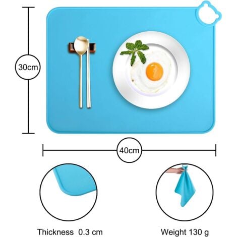 Sets table silicone bébé/enfant lot de 2, lave-vaisselle, tapis voyage ...