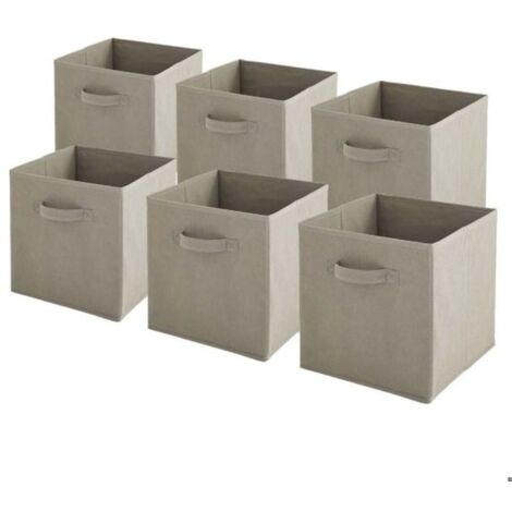 Panier Cube De Rangement Box And Beyond Taupe Lot De 6