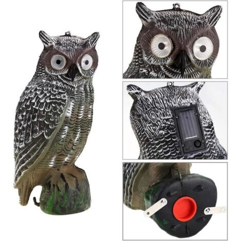 Prowler Owl, Statue Effaroucheuse d\'Oiseaux à Énergie Solaire en forme ...