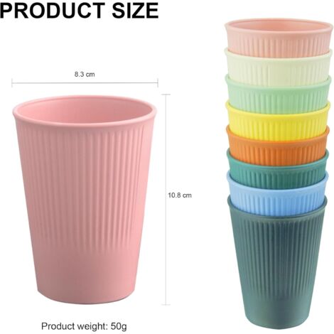 Lot de 8 gobelets en plastique incassable avec 8 couleurs vives – Passe ...