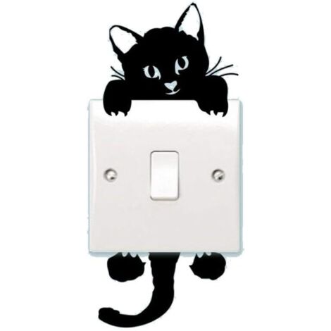 Stickers muraux pour décoration de maison Motif chat noir