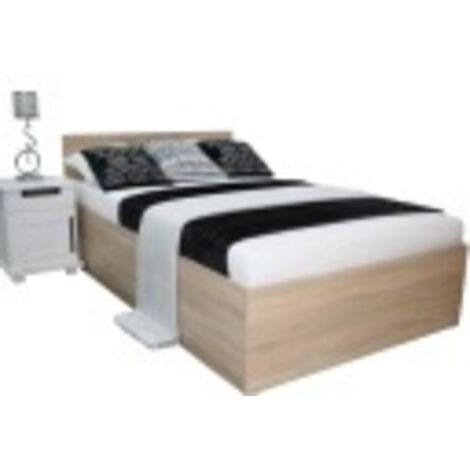 Lit double en bois 4D en chêne Sonoma 120x200 CHÂSSIS LIBRELit double ...