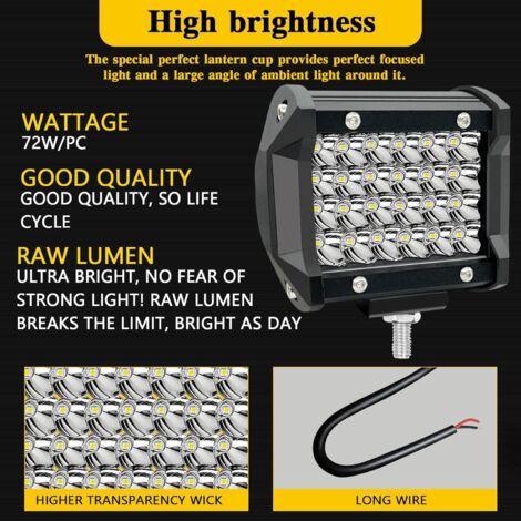 Projecteur LED étanche - pour voitures, camions, tracteurs - Projecteur ...