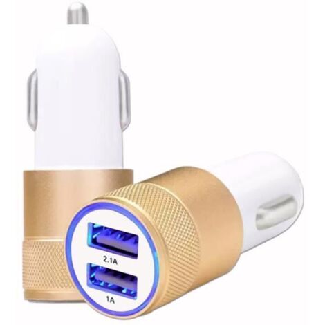 Chargeur Allume-Cigare USB - Or Gold - Double Ports - Ultra Rapide - 12 ...
