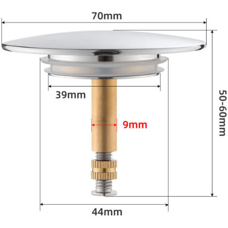 Bouchon de baignoire universel - diamètre 70 mm - avec double joint ...