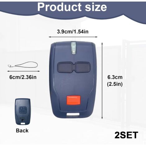 2x télécommandes de porte de garage BFT pour BFT Mitto 2/Kleio/Ghibli ...
