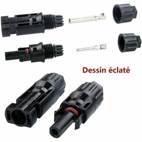 10 Paires MC4 Connecteur Mâle/Femelle pour Systèmes Photovoltaïques de ...