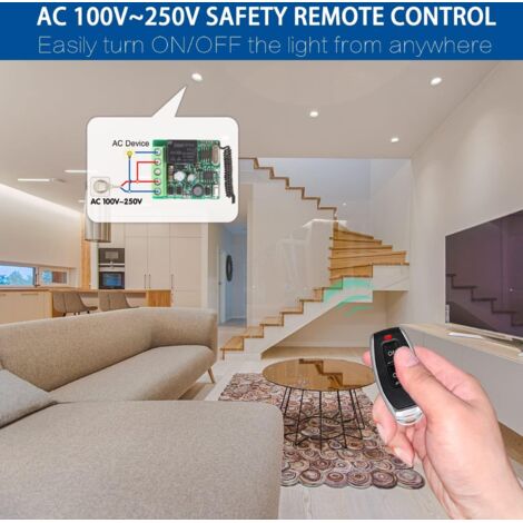Interrupteur de Télécommande sans Fil 433MHz 230V 220V 240V Récepteur ...