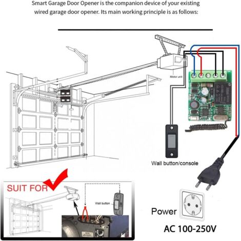 Interrupteur de Télécommande sans Fil 433MHz 230V 220V 240V Récepteur ...