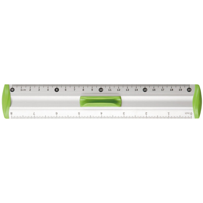 Règle en aluminium Tetis 20 cm - précise, verte avec poignée