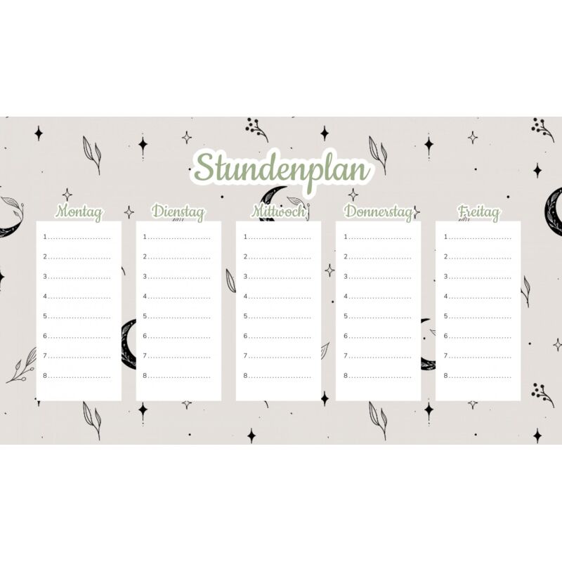 Plan de cours magnétique Ciel étoilé style bohème 45 x 26 cm