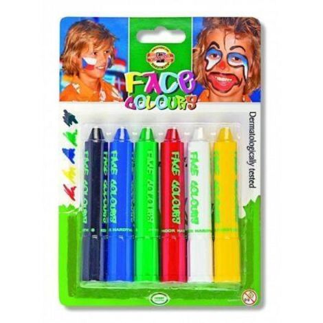 Crayons de maquillage Koh-I-Noor - 6 couleurs, sans danger pour les enfants