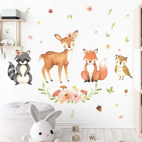AUTOCOLLANT MURAL ANIMAUX DE LA FORÊT POUR CHAMBRE