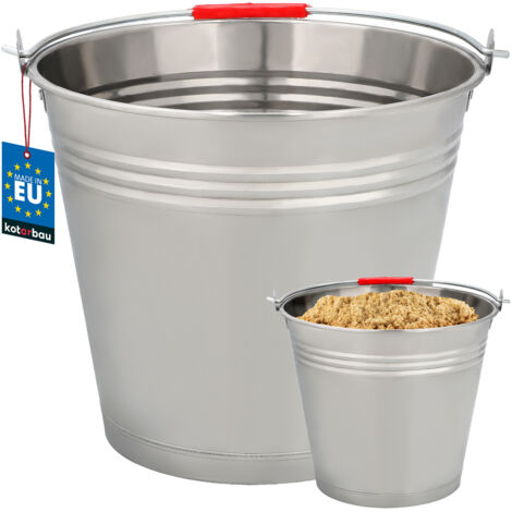 Seau en acier inoxydable KOTARBAU® 14L Seau en acier inoxydable argenté ...