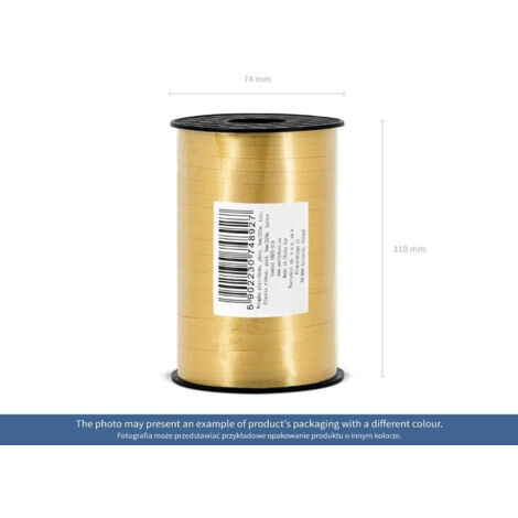 Ruban plastique, doré, 5 mm/225 m